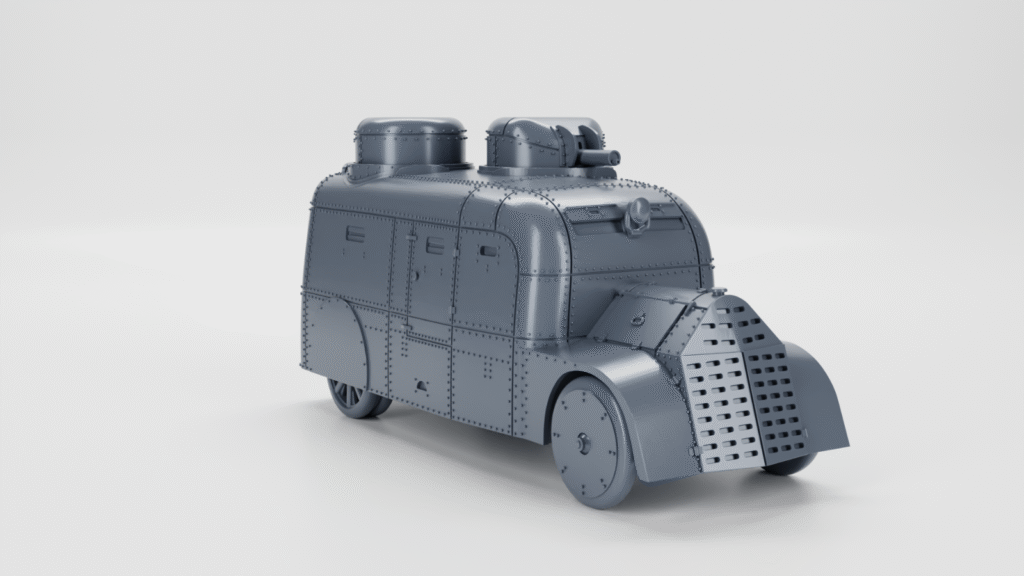 WW1 CZECH SKODA-FIAT TORINO ARMORED CAR, 3D PRINTED, MANY SCALES ...